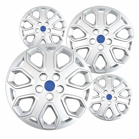 Fuel Rider Set of 4 16 inch Silver Bolt-On Hubcaps With 7 Y Spoke ...