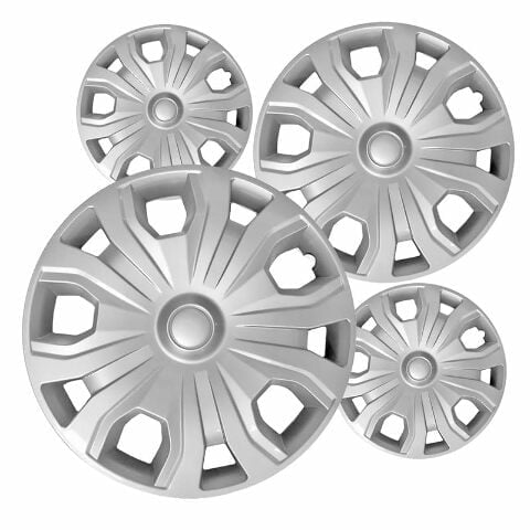 Fuel Rider Set of 4 16 inch Silver Snap-On Hubcaps Compatible With 19 ...