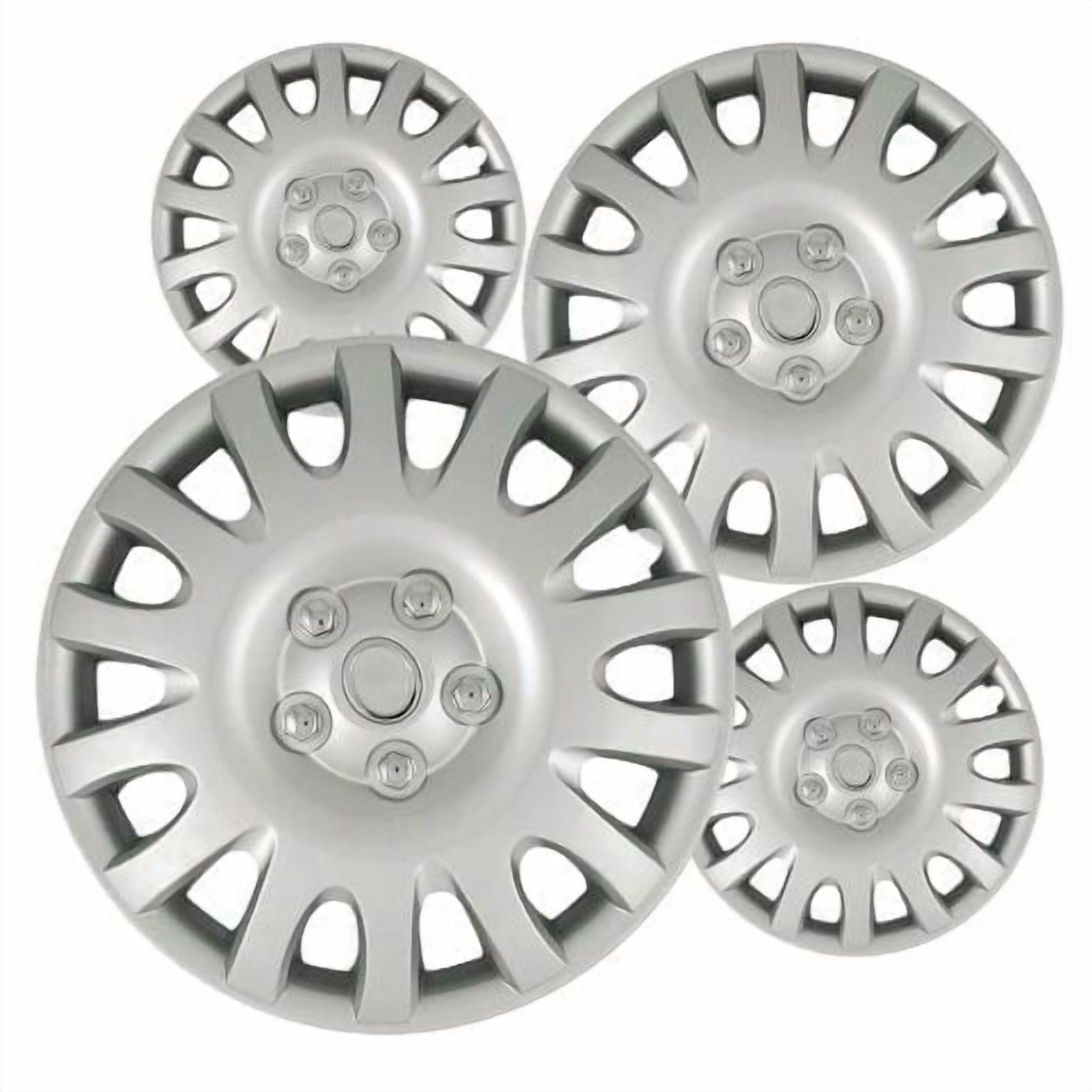 Fuel Rider Set of 4 16 inch Silver Snap-On Hubcaps With 14 Spoke ...