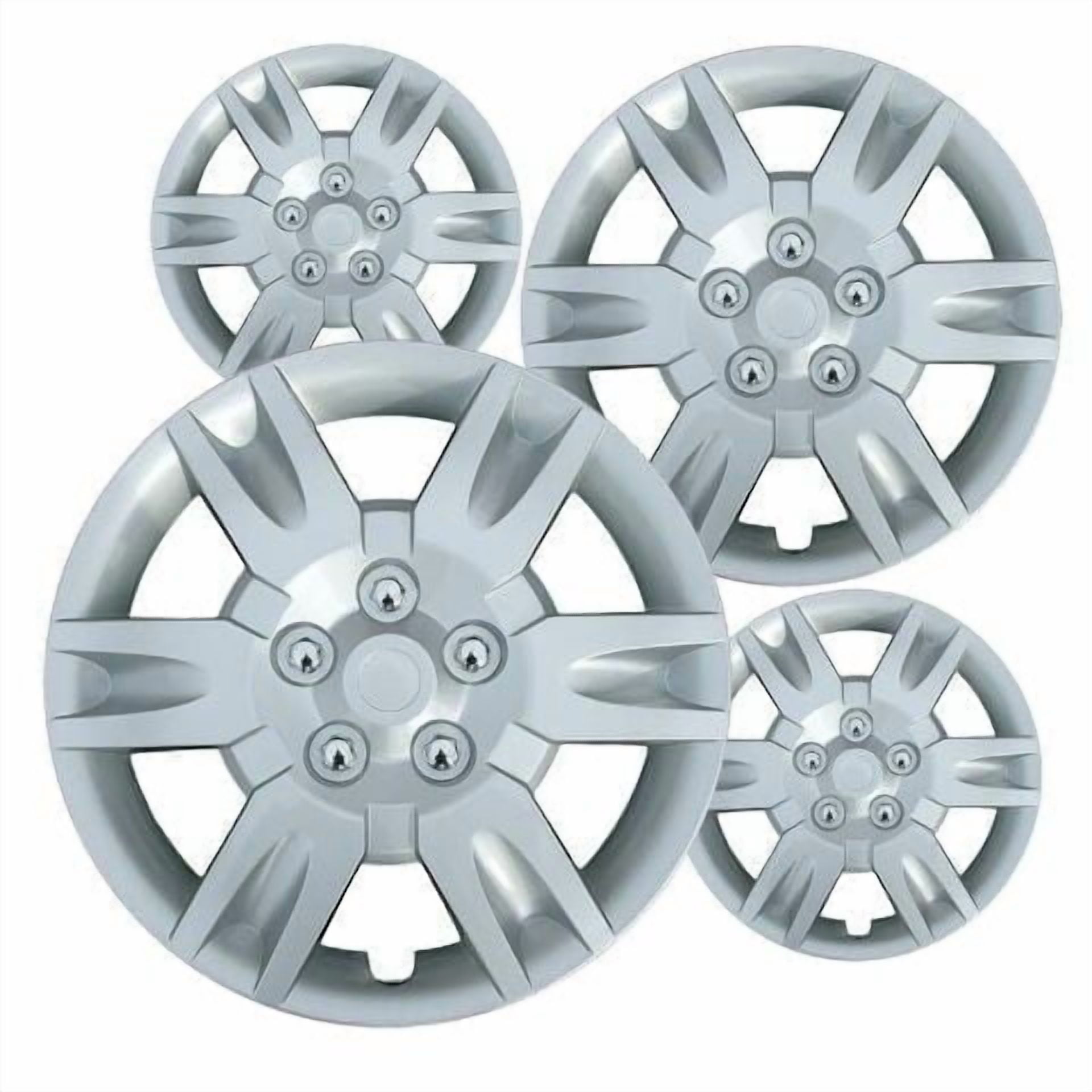 Fuel Rider Set of 4 16 inch Silver Snap-On Hubcaps With 6 Spoke ...