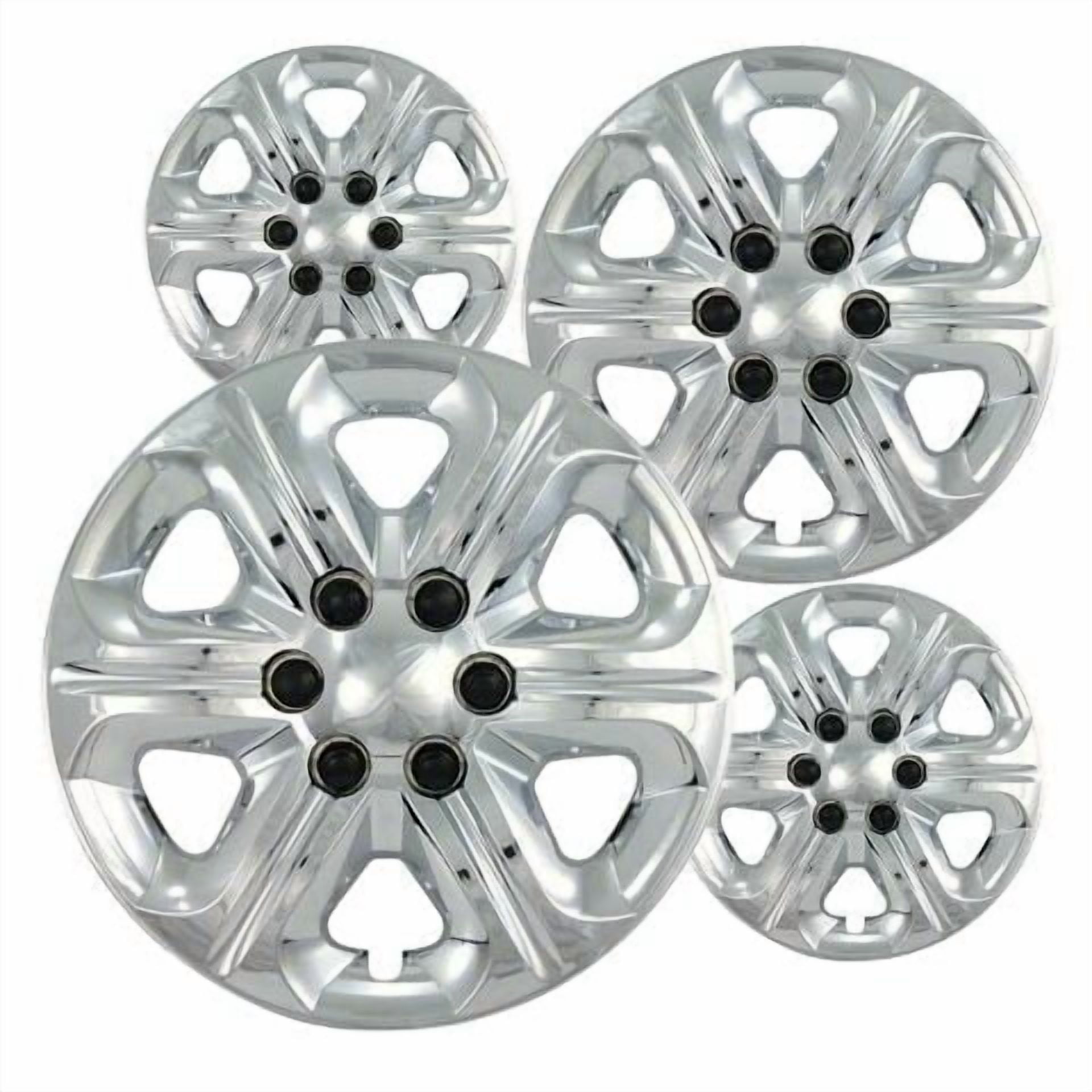 Fuel Rider Set of 4 17 inch Chrome Screw-On Hubcaps With 6 Spoke ...
