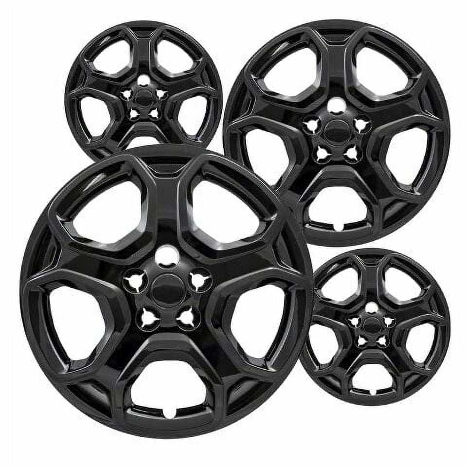 Fuel Rider Set of 4 17 inch Gloss Black Bolt-On Hubcaps With 5 Spoke ...