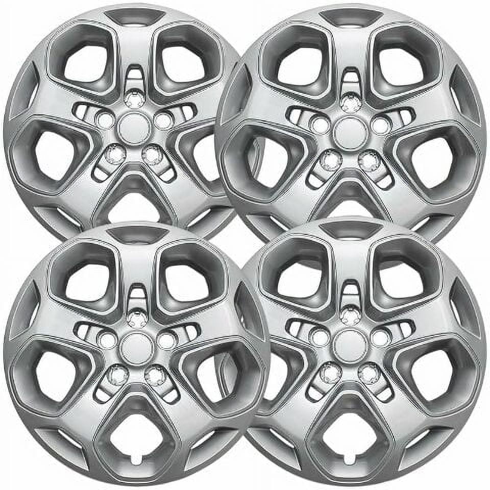 Fuel Rider Set of 4 17 inch Silver Bolt-On Hubcaps With 5 Spoke ...