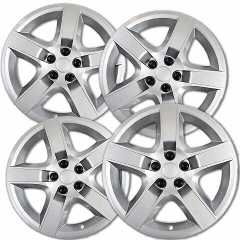Fuel Rider Set of 4 17 inch Silver Screw-On Hubcaps With 5 Spoke ...