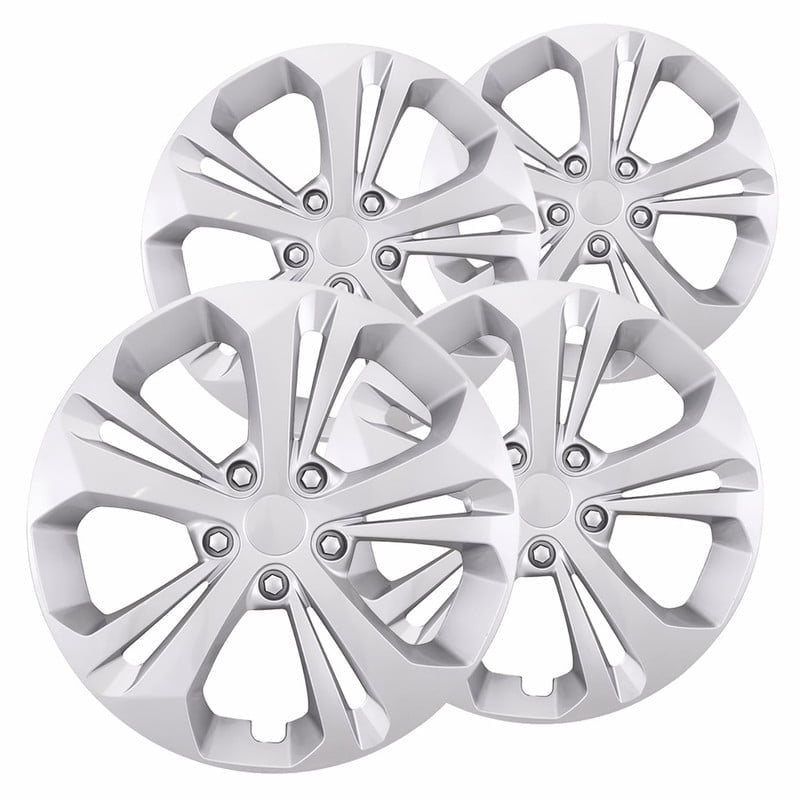Fuel Rider Set of 4 17 inch Silver Snap-On Hubcaps With 10 Spoke ...