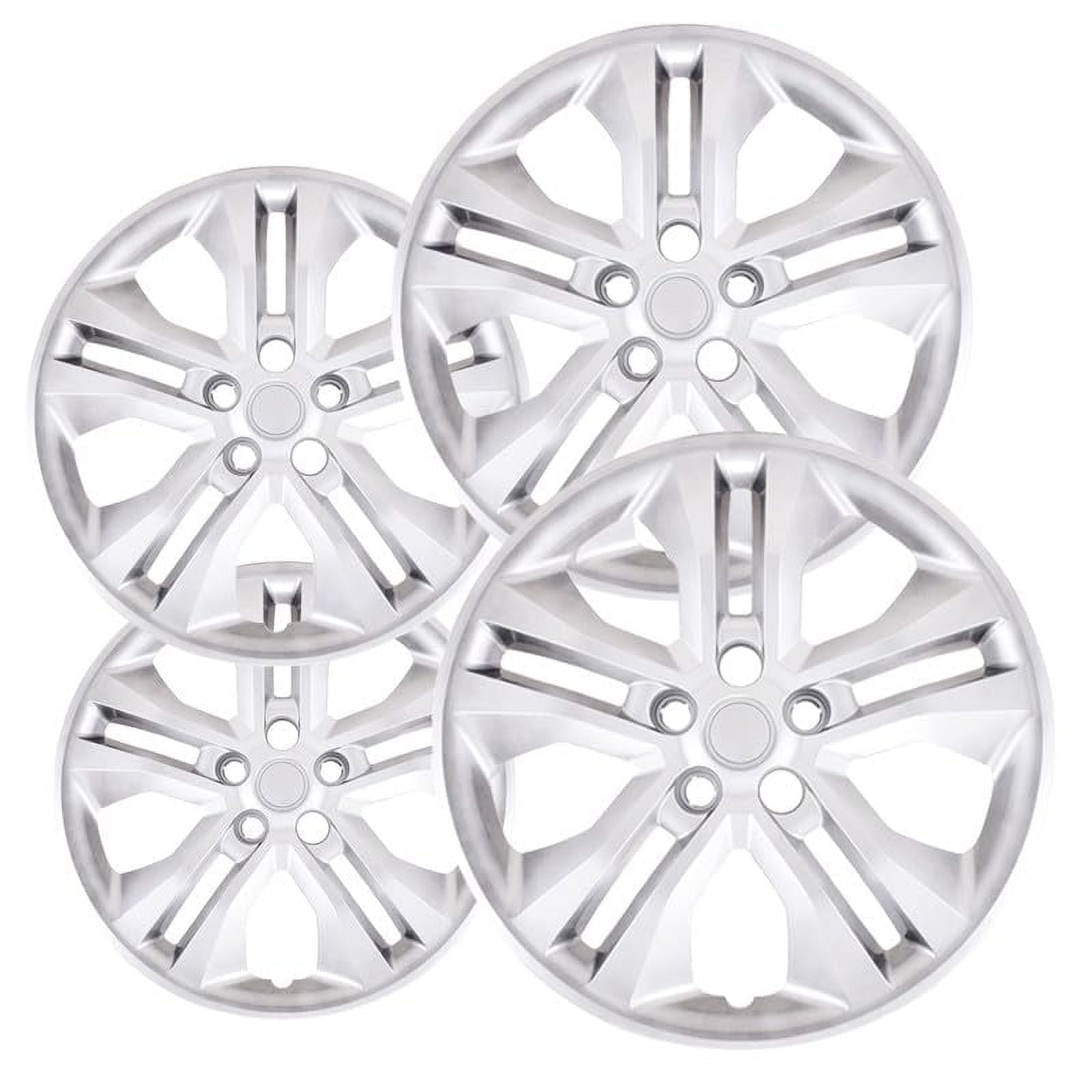 Fuel Rider Set of 4 17 inch Silver Snap-On Hubcaps with 5 Double Spoke ...