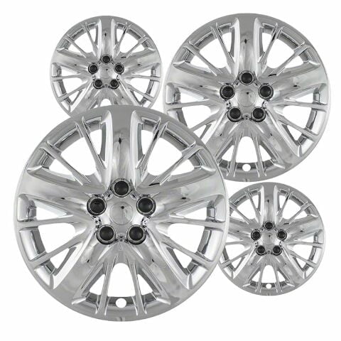 Fuel Rider Set of 4 18 inch Chrome Screw-On Hubcaps With 5 Spoke ...