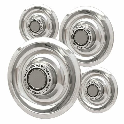 Fuel Rider Set of 4 Chrome Steel Power Disk Center Caps for Classic ...