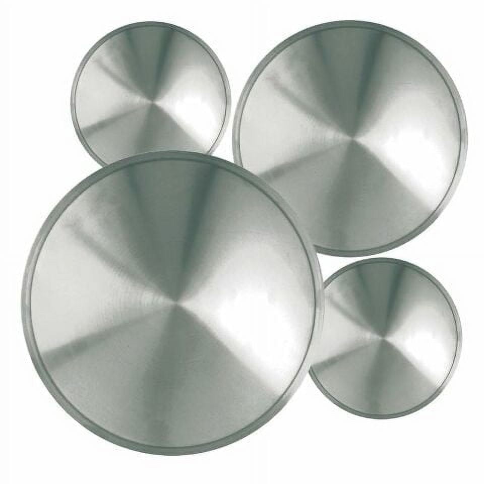 Fuel Rider Set of 4 Semi-Universal 14 inch Brushed Stainless Steel Snap ...