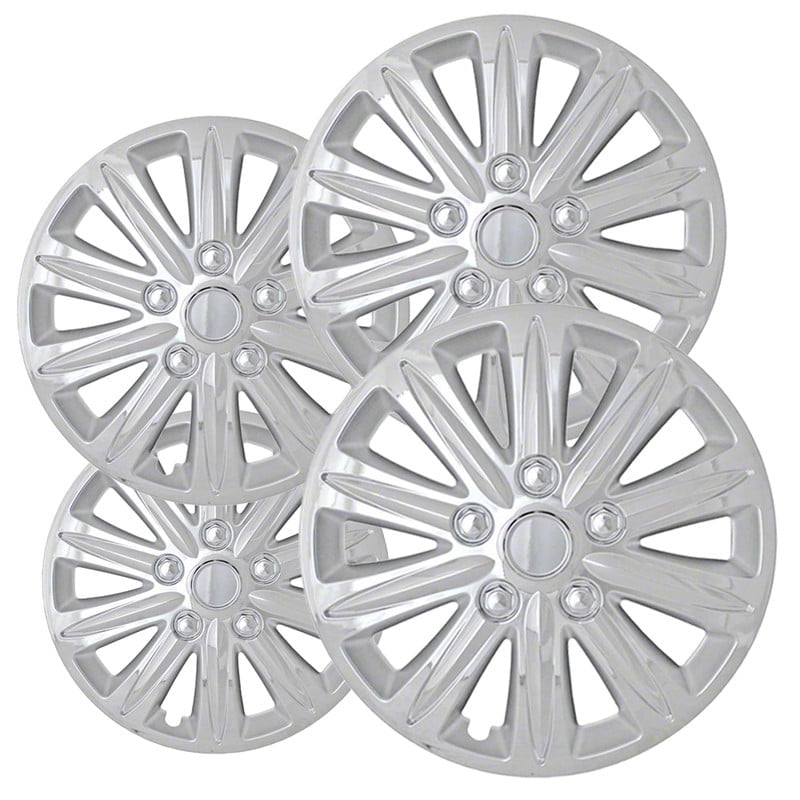 Fuel Rider Set of 4 Semi-Universal 15 inch Chrome Snap-On Hubcaps With ...