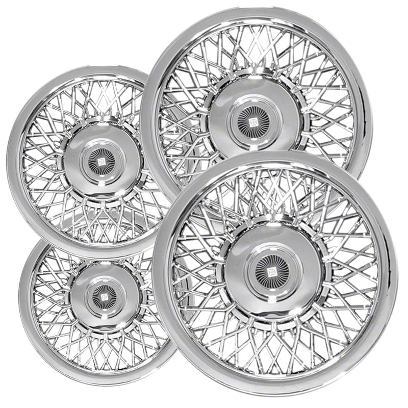 Fuel Rider Set of 4 Semi-Universal 15 inch Chrome Snap-On Hubcaps With ...