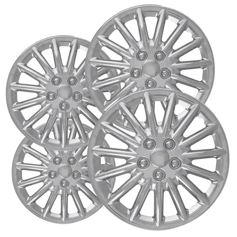 Fuel Rider Set of 4 Semi-Universal 17 inch Chrome Snap-On Hubcaps With ...