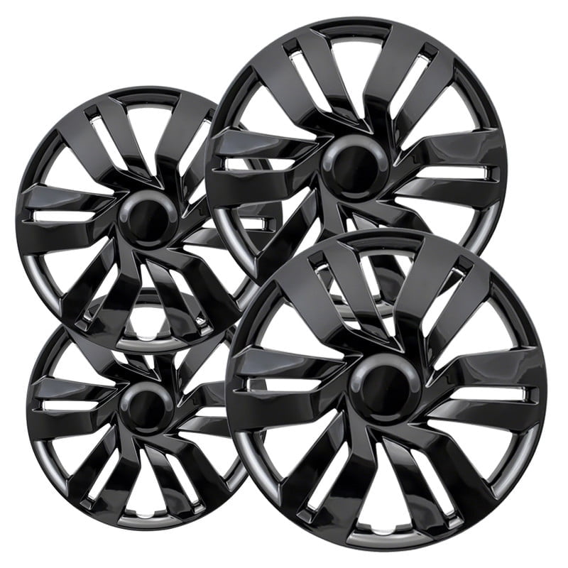 Fuel Rider Set of 4 Semi-Universal 17 inch Gloss Black Snap-On Hubcaps ...