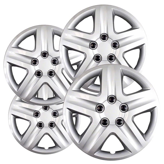 Fuel Rider Set of 4 Semi-Universal 17 inch Silver Snap-On Hubcaps With ...