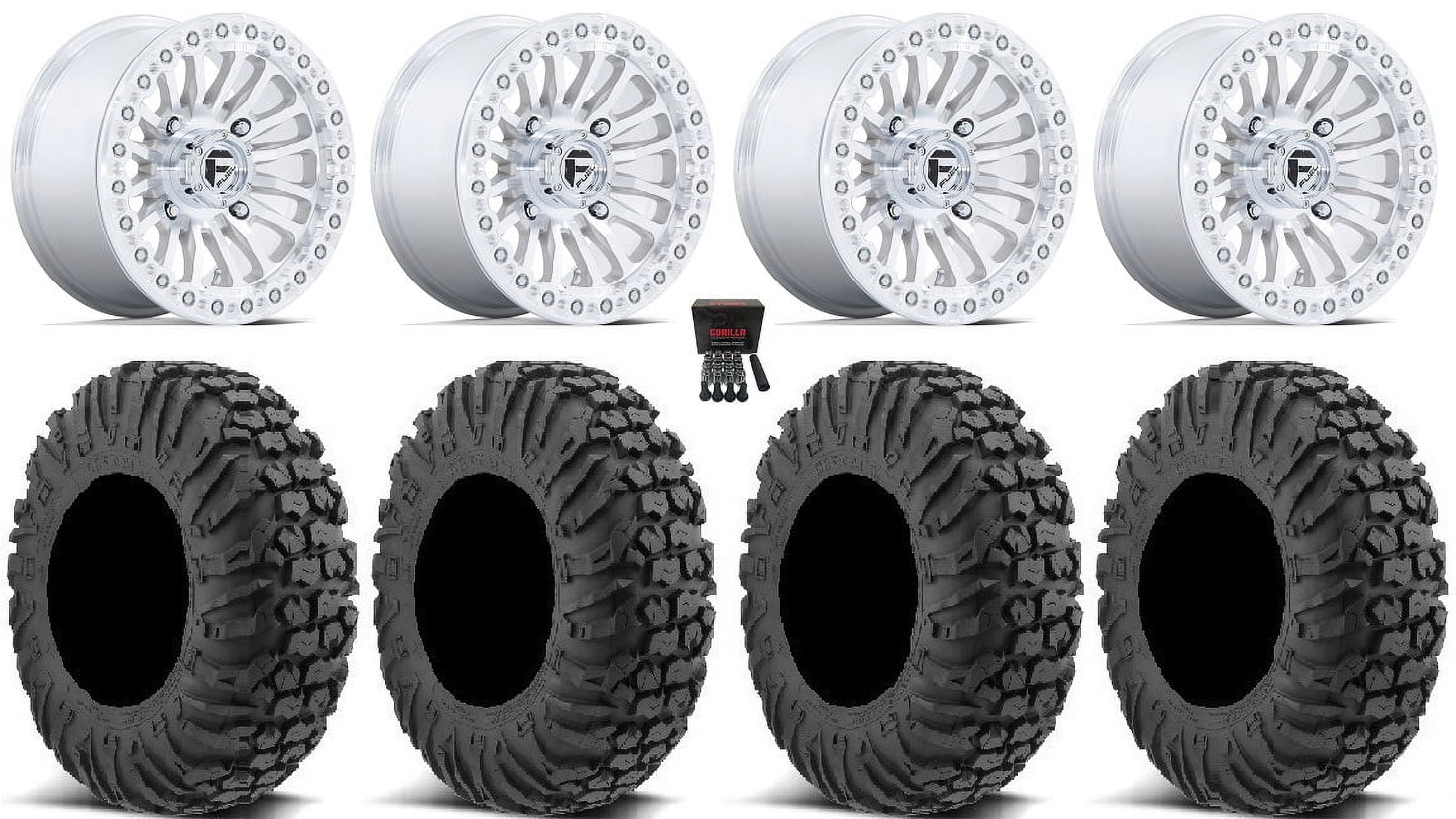 Fuel Rincon Bdlk 15" Wheels Mh 30" MotoVator Tires Polaris RZR XP 1000 ...