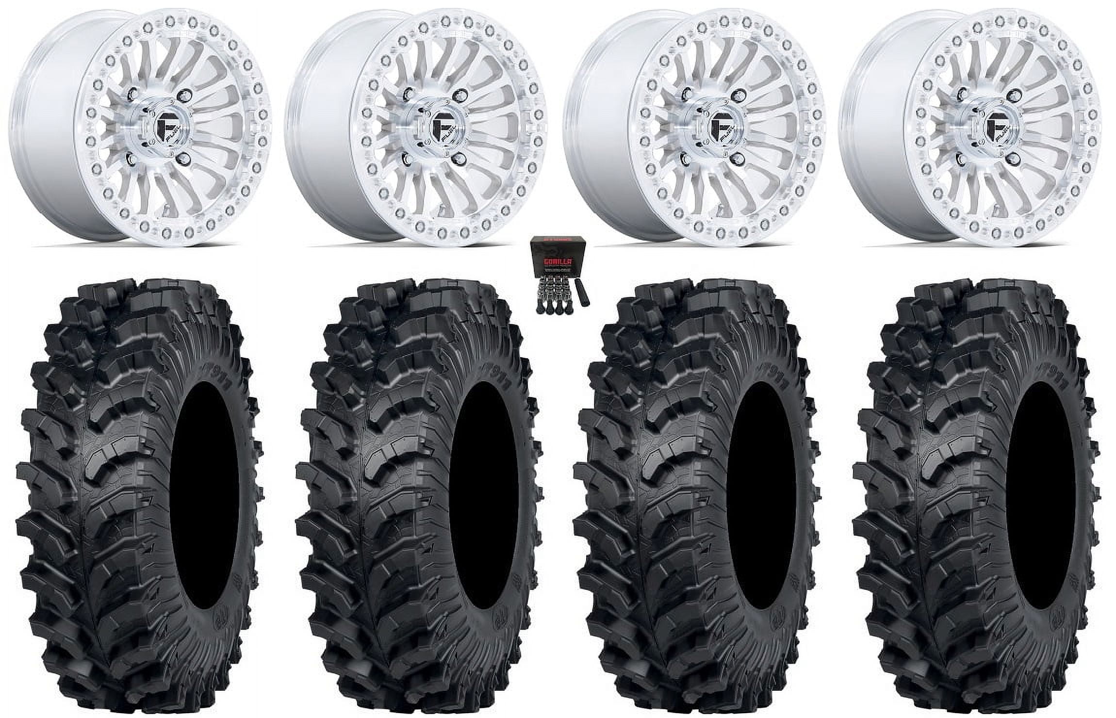 Fuel Rincon Bdlk 15" Wheels Mh 32" MT911 Tires Polaris RZR XP 1000 ...
