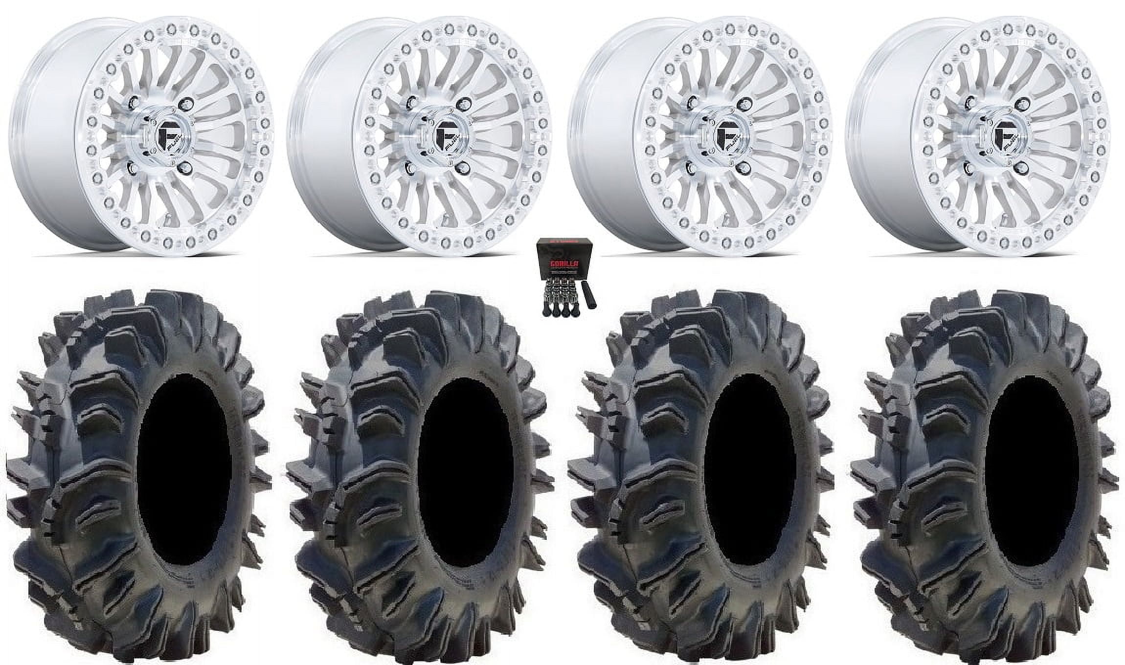 Fuel Rincon Bdlk 15" Wheels Mh 34" Terminator Tires Polaris RZR XP 1000 ...