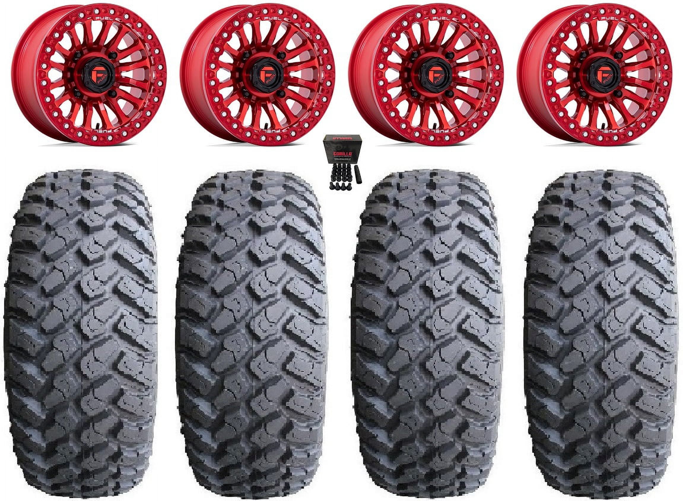 Fuel Rincon Bdlk 15" Wheels Red 30" MotoHammer Tires Polaris RZR XP ...