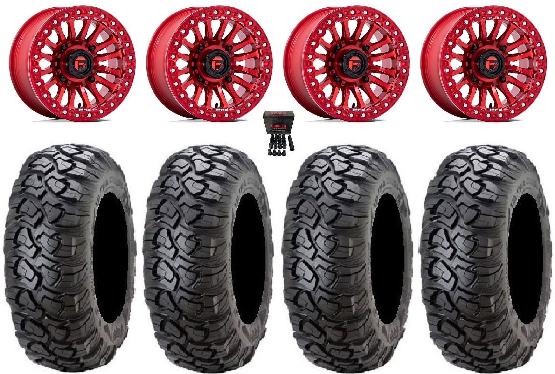Fuel Rincon Bdlk 15" Wheels Red 30" Ultracross Tires Can-Am Maverick X3 ...