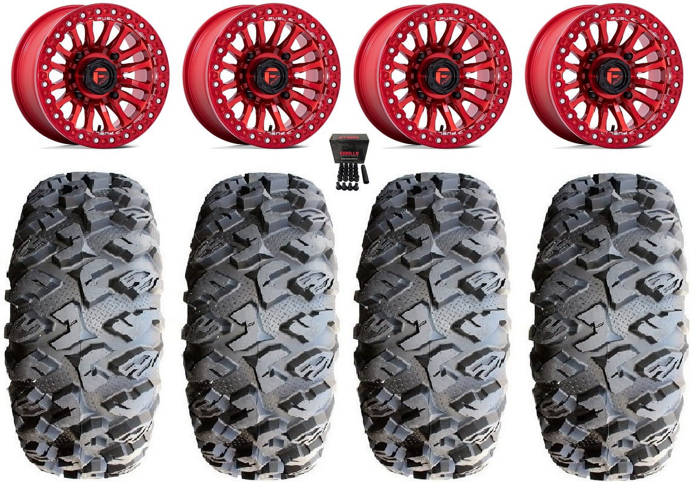 Fuel Rincon Bdlk 15" Wheels Red 31" MotoClaw Tires Sportsman RZR Ranger ...