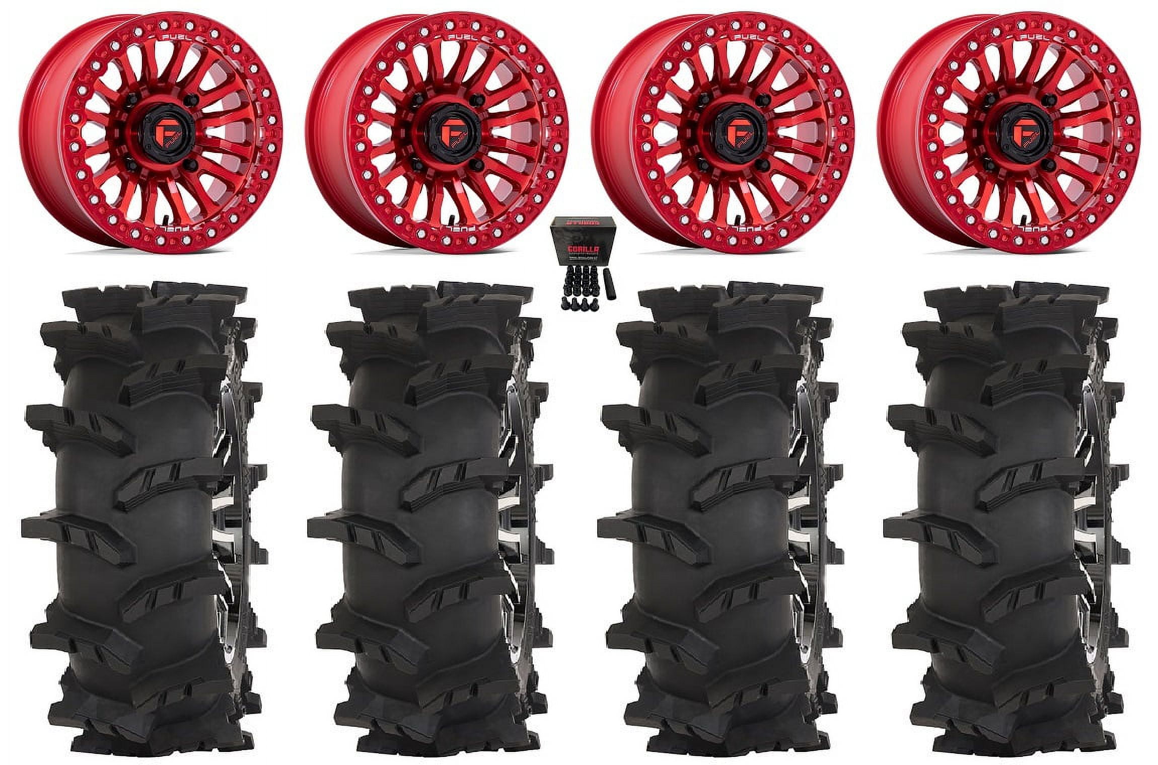 Fuel Rincon Bdlk 15" Wheels Red 32" Outlaw Max Tires Sportsman RZR ...