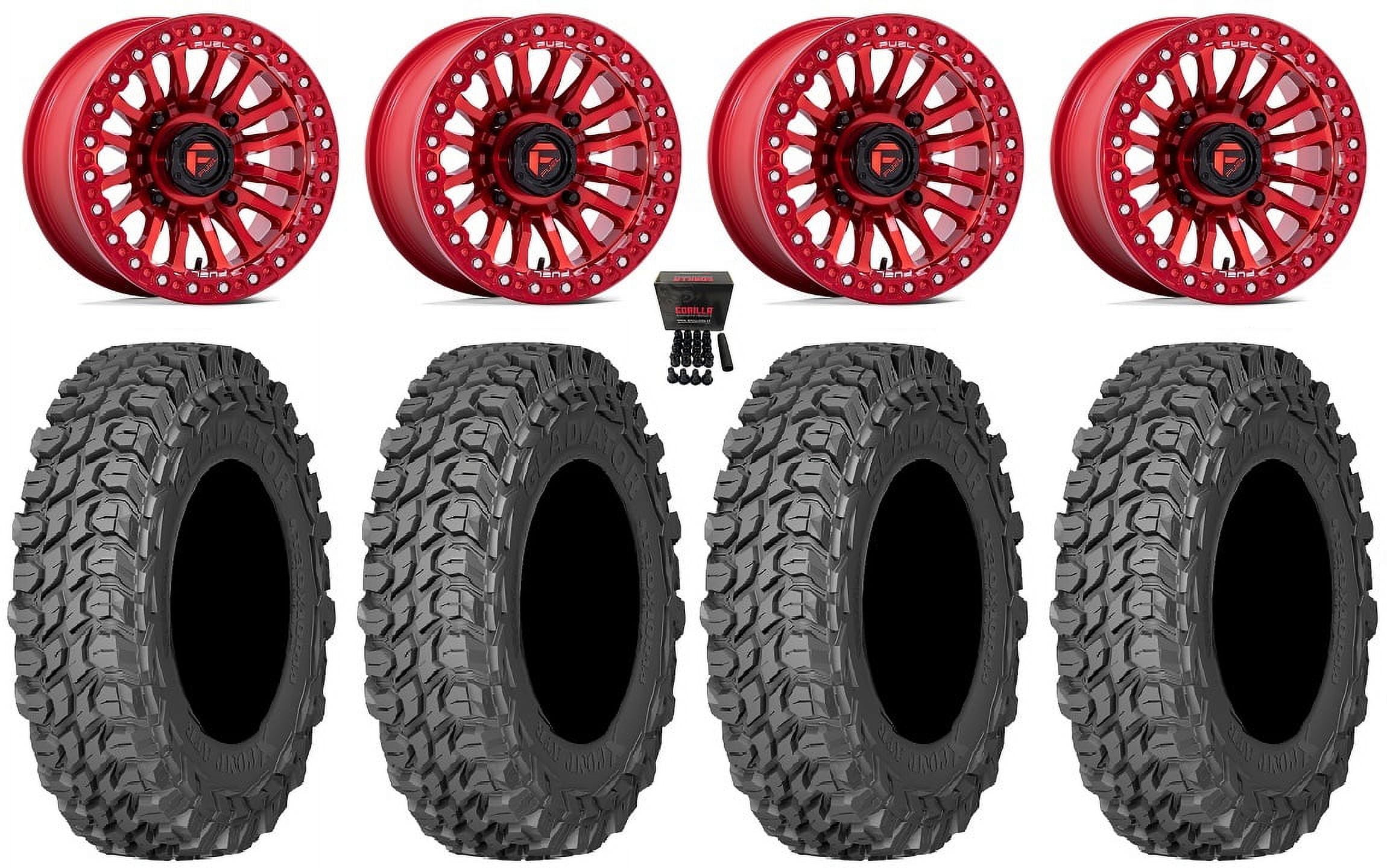 Fuel Rincon Bdlk 15" Wheels Red 32" X Comp ATR Tires Can-Am Commander ...