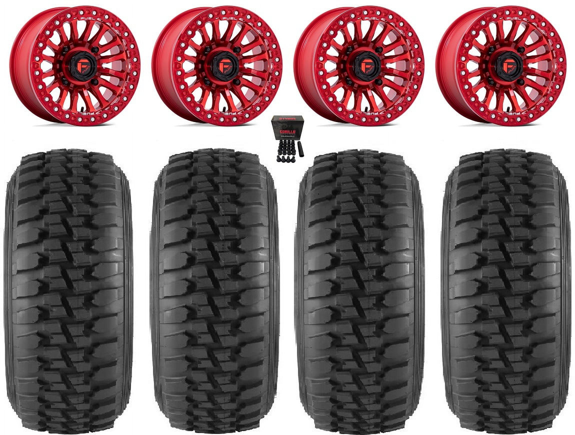 Fuel Rincon Bdlk 15" Wheels Red 33" Desert Series Tires Sportsman RZR ...