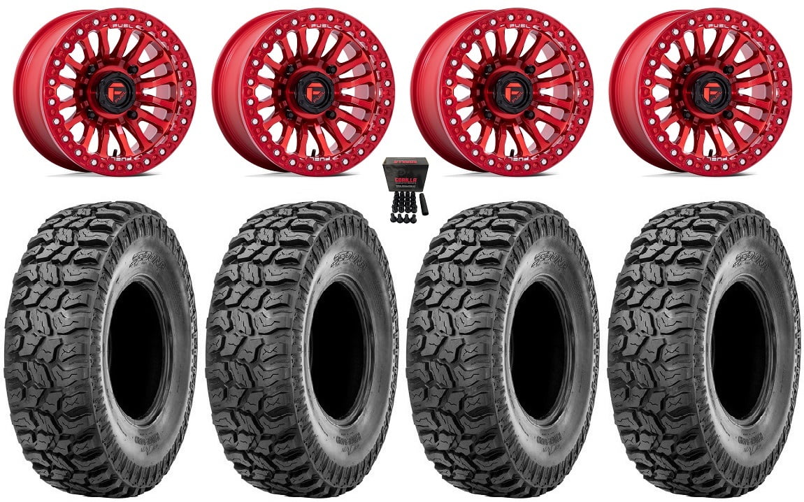 Fuel Rincon Bdlk 15" Wheels Red 33" Ridge Saw 2.0 Tires Sportsman RZR ...