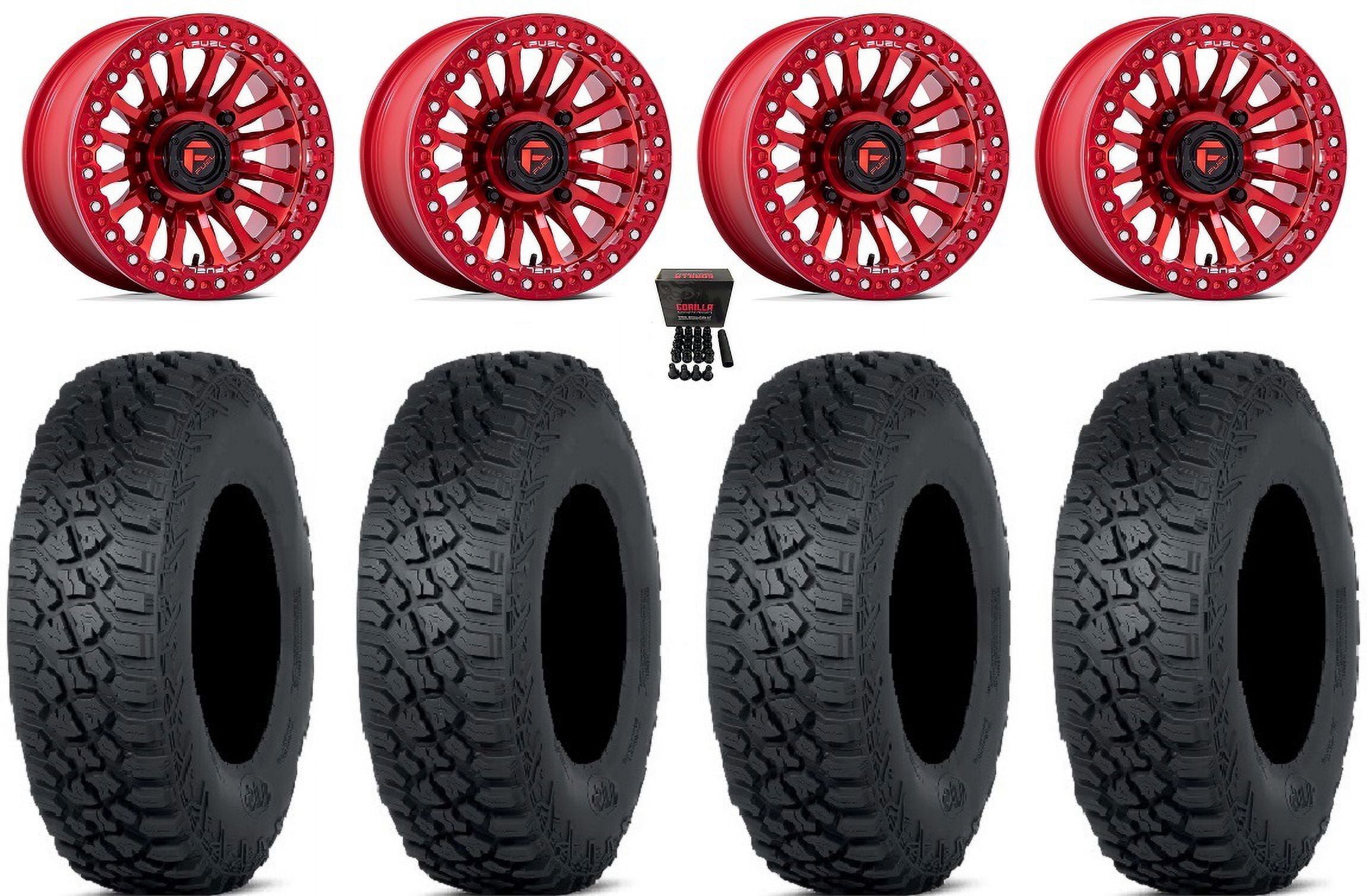 Fuel Rincon Bdlk 15" Wheels Red 33" Tenacity XNR Tires Yamaha Viking ...