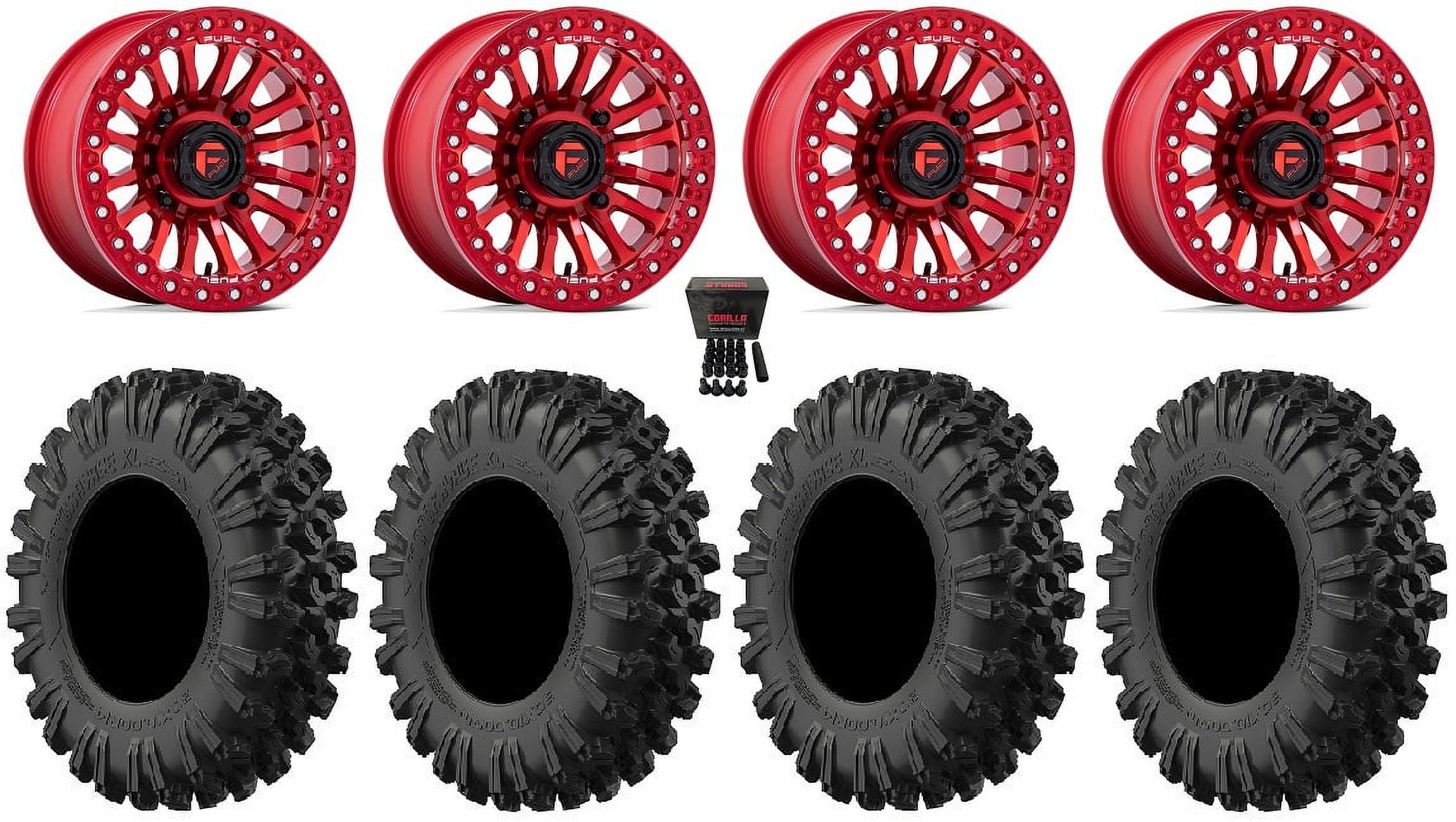Fuel Rincon Bdlk 15" Wheels Red 37" MotoRavage XL Tires Polaris RZR XP ...