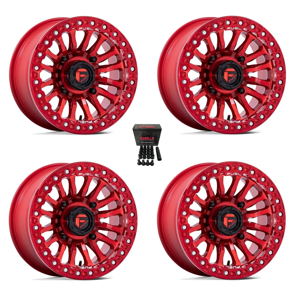 Fuel Rincon Beadlock 15" Wheels Candy Red Polaris RZR 1000 XP / Ranger ...