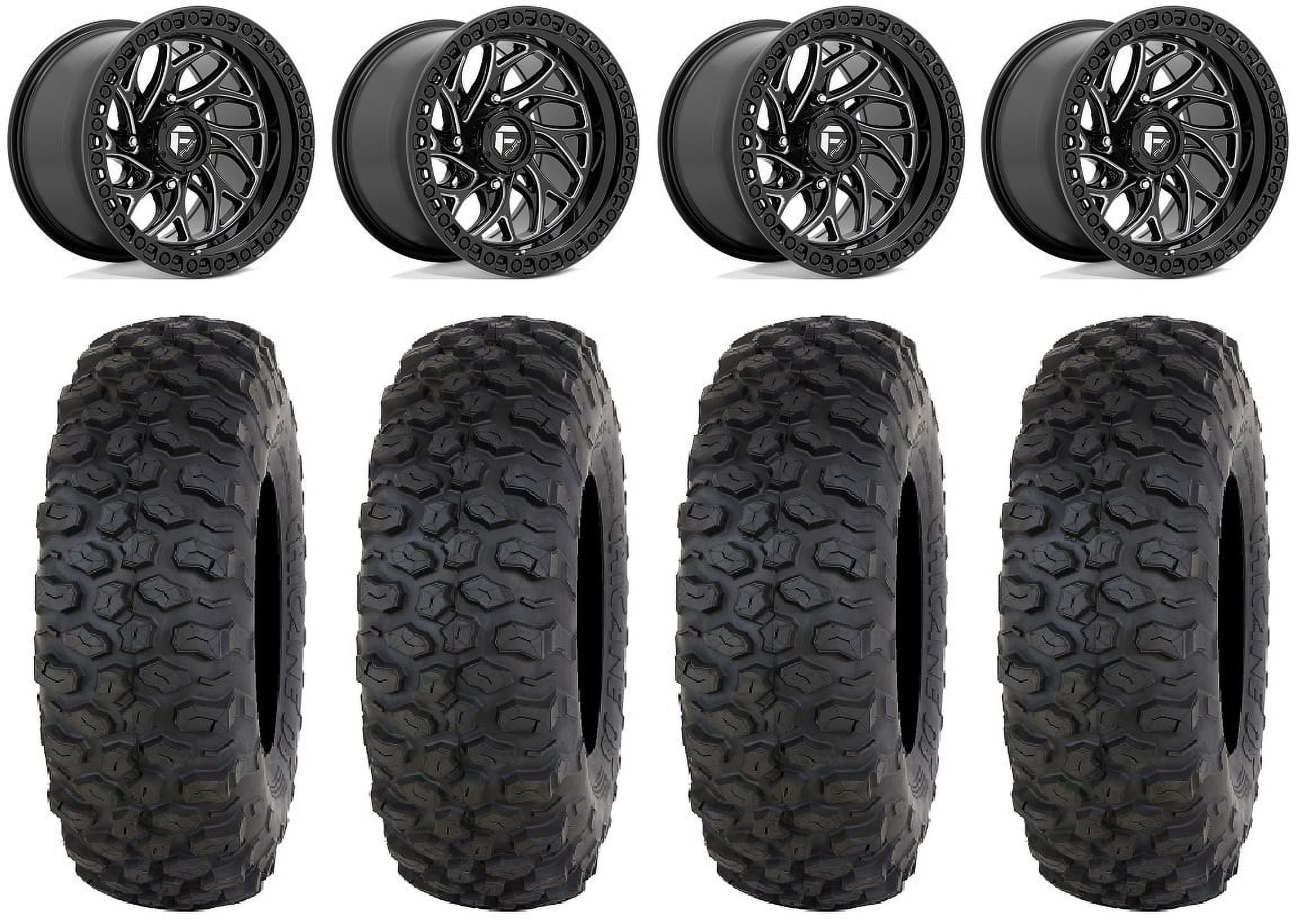 Fuel Runner 15" Wheels Bk 33" Chicane DS Tires Kawasaki Teryx Mule ...