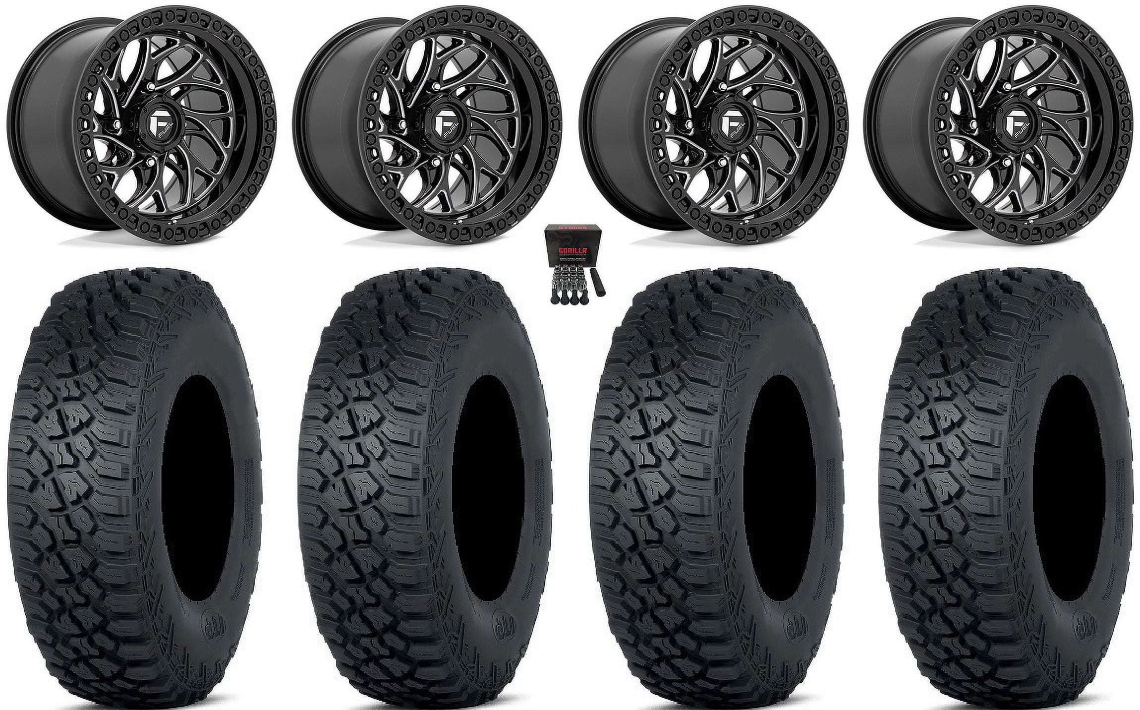 Fuel Runner 15" Wheels Bk 35" Tenacity XNR Tires Polaris RZR XP 1000 ...