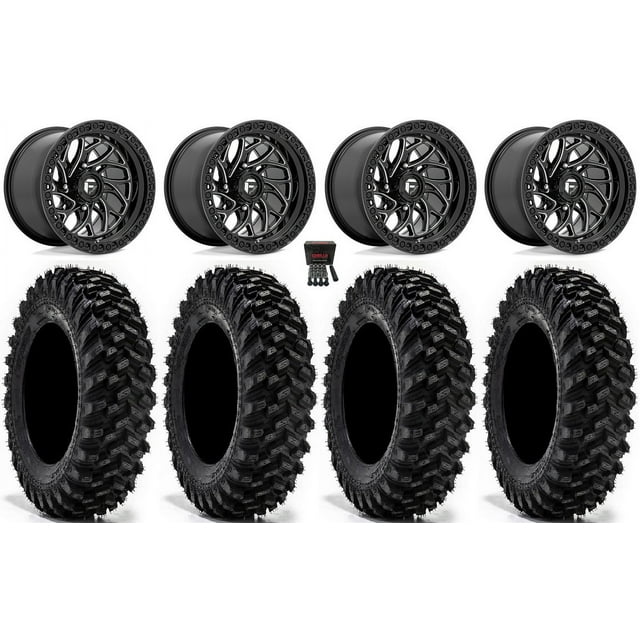 Fuel Runner 15" Wheels Black 30" Warrior XT Tires Can-Am Commander ...