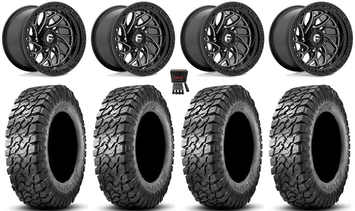 Fuel Runner 15" Wheels Black 34" Predator Tires Polaris RZR XP 1000 ...