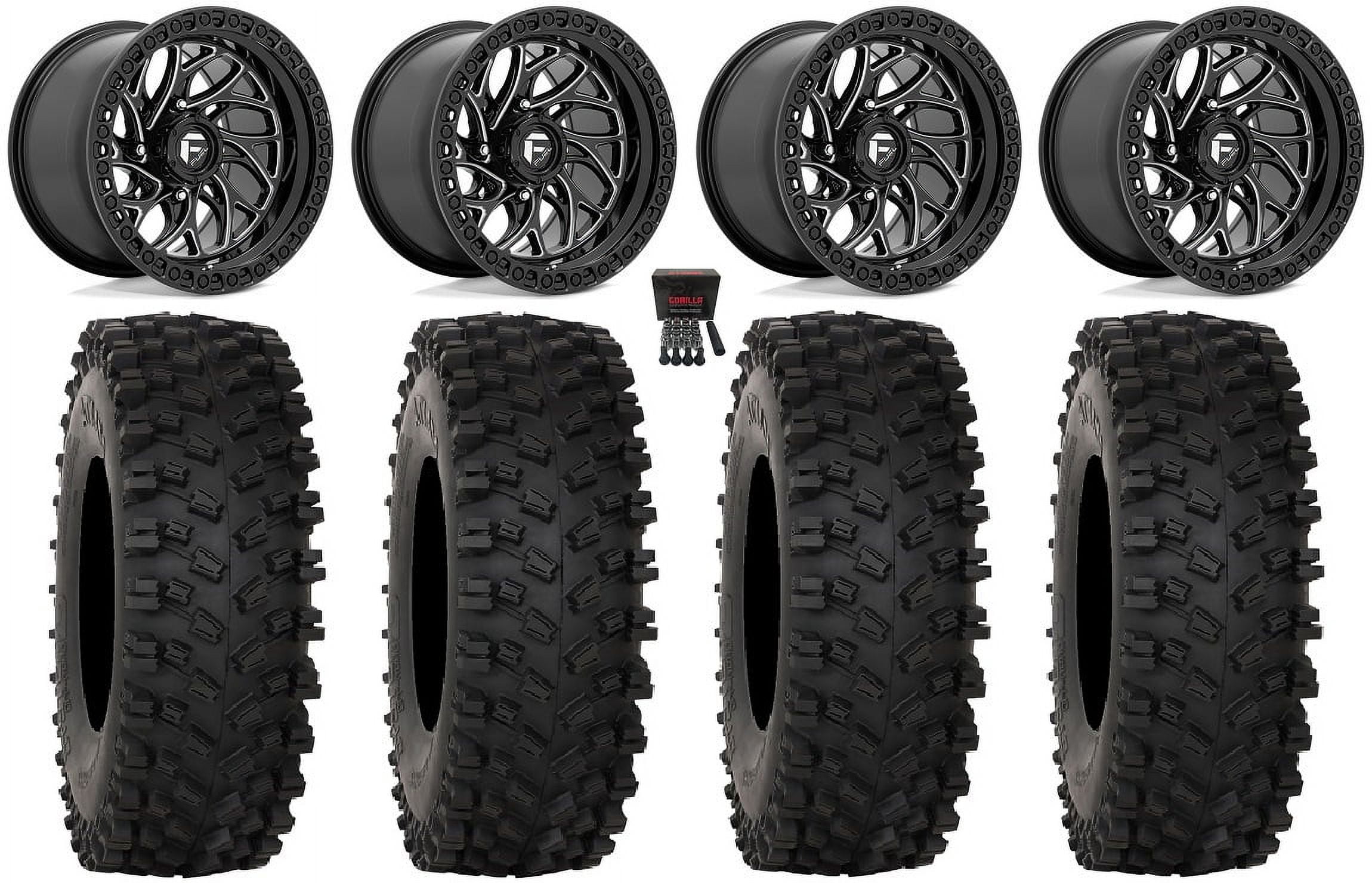 Fuel Runner 15" Wheels Black 35" ATX470 Tires Can-Am Maverick X3 ...