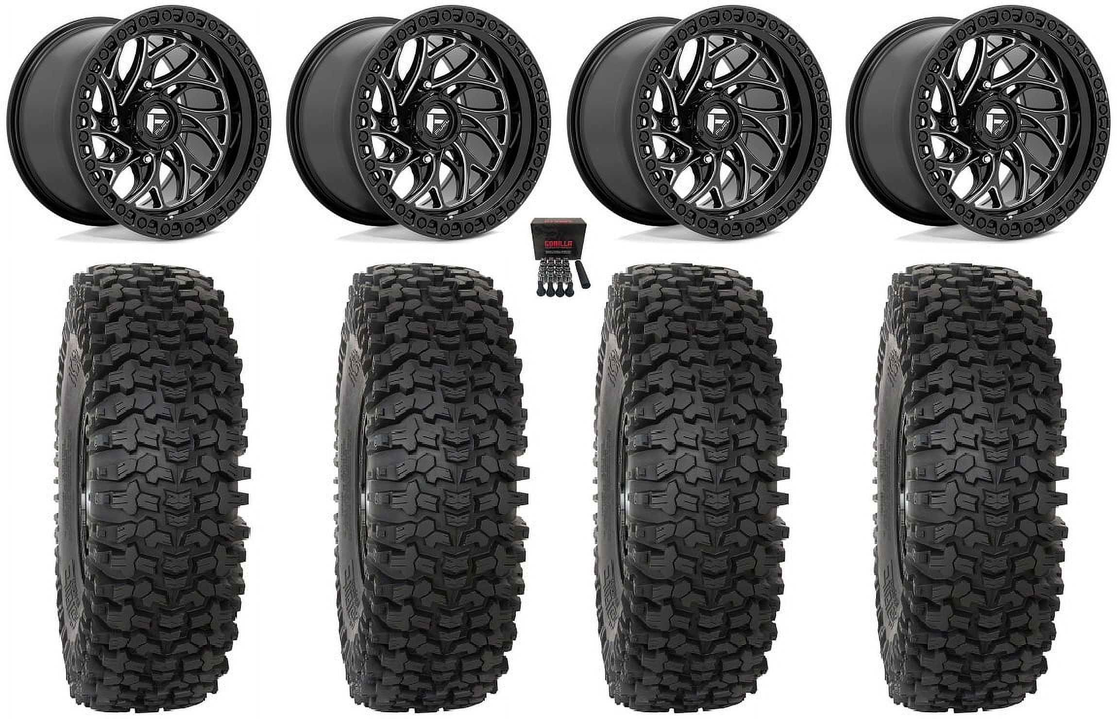 Fuel Runner 15" Wheels Black 35" RC500 Tires Can-Am Maverick X3 / Honda ...