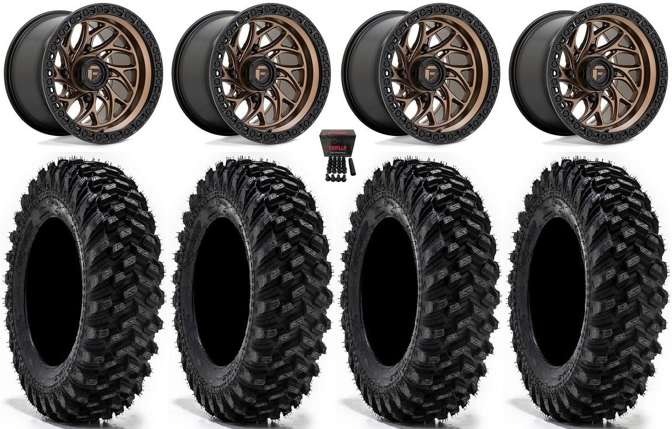 Fuel Runner 15" Wheels Bronze 35" Warrior XT Tires Polaris RZR XP 1000 ...