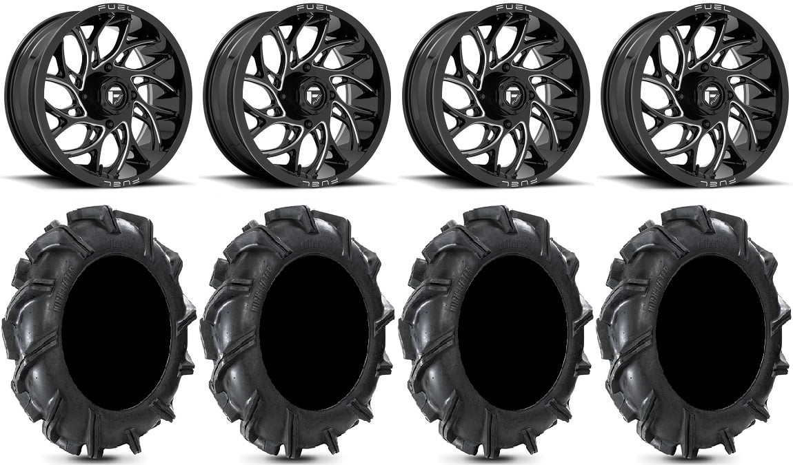 Fuel Runner 18" Wheels Black 33" Outlaw 3 Tires Sportsman RZR Ranger ...