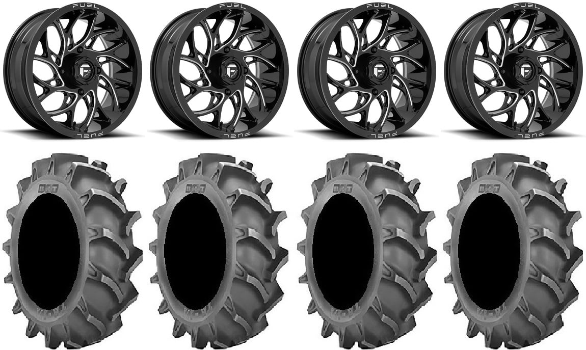 Fuel Runner 18" Wheels Black 33x8 (6ply) BKT 171 Tires Polaris RZR XP ...