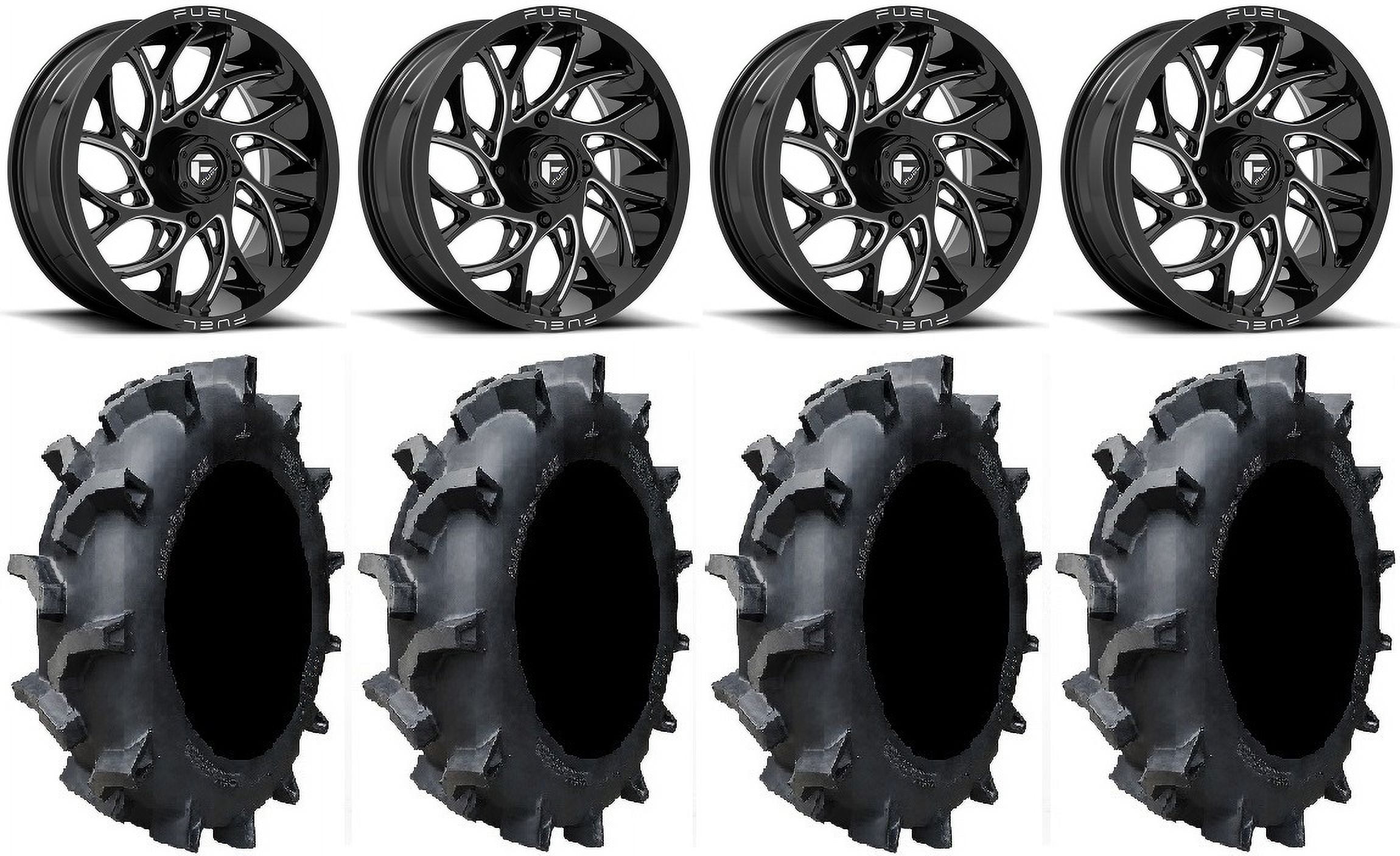 Fuel Runner 18" Wheels Black 35" Interforce 628 Tires Can-Am Commander ...