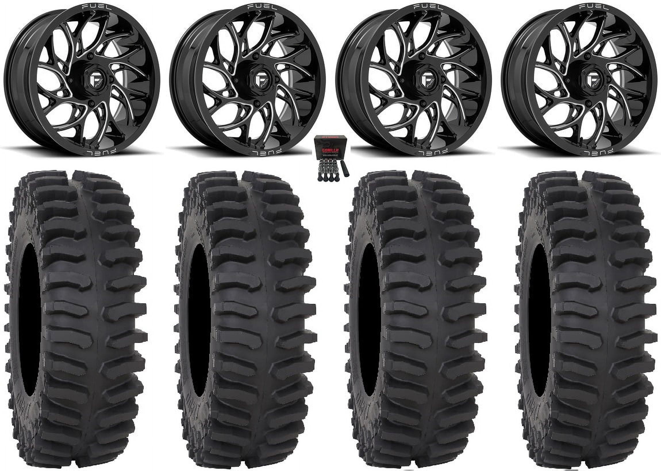 Fuel Runner 18" Wheels Black 35" XT400 Tires Can-Am Maverick X3 / Honda ...