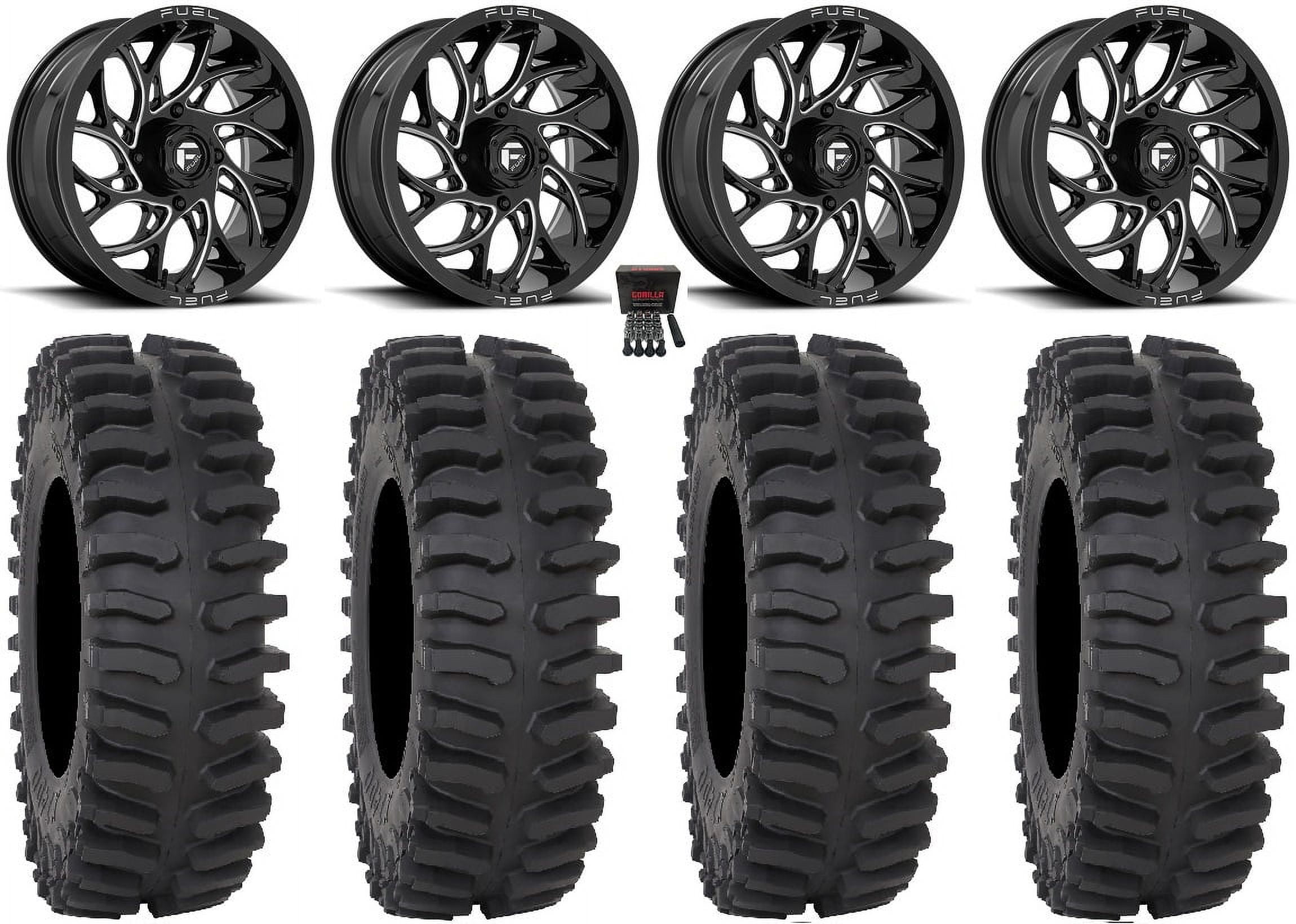 Fuel Runner 18" Wheels Black 35" XT400 Tires Sportsman RZR Ranger ...