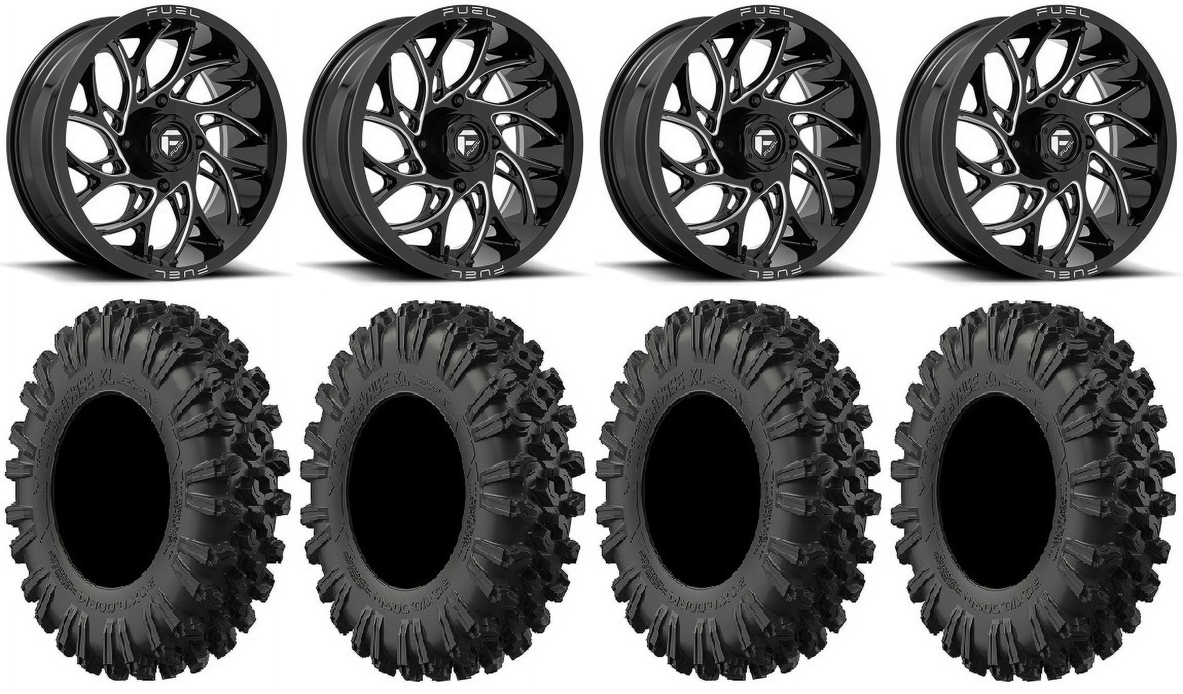 Fuel Runner 18" Wheels Black 40" MotoRavage XL Tires Sportsman RZR ...