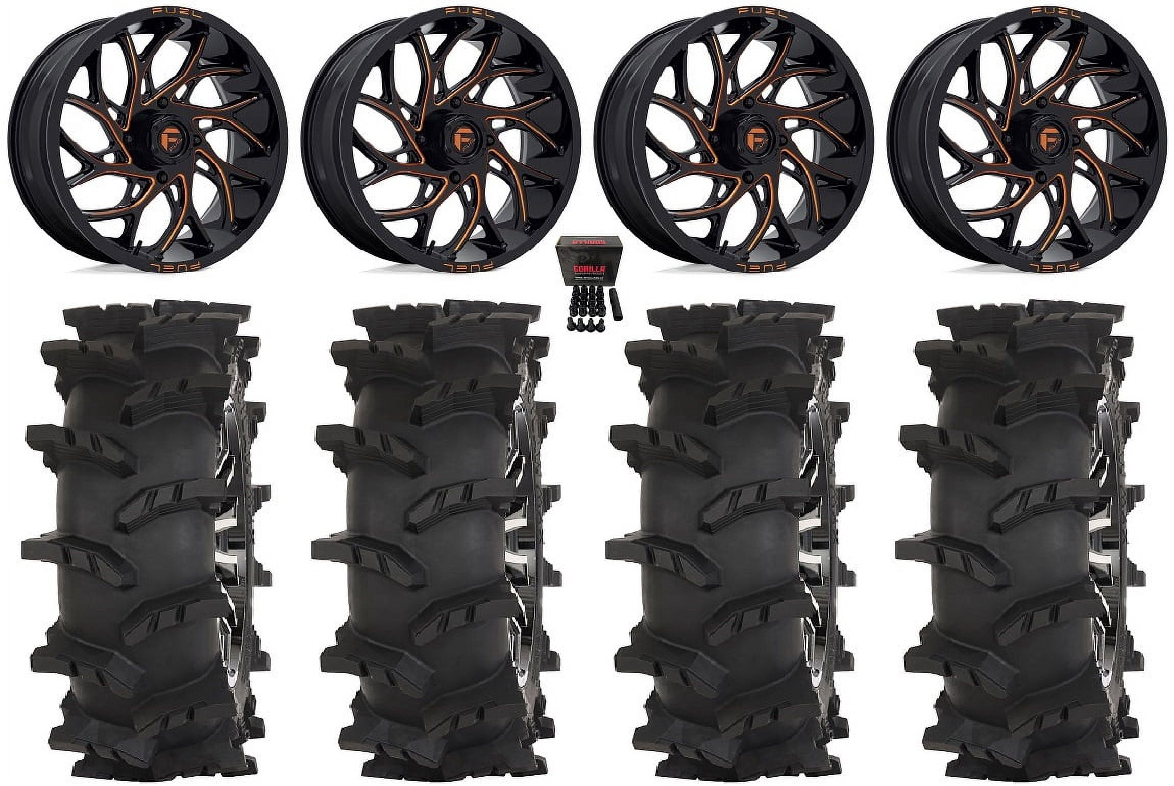 Fuel Runner 18" Wheels Orange 33" Outlaw Max Tires Sportsman RZR Ranger ...