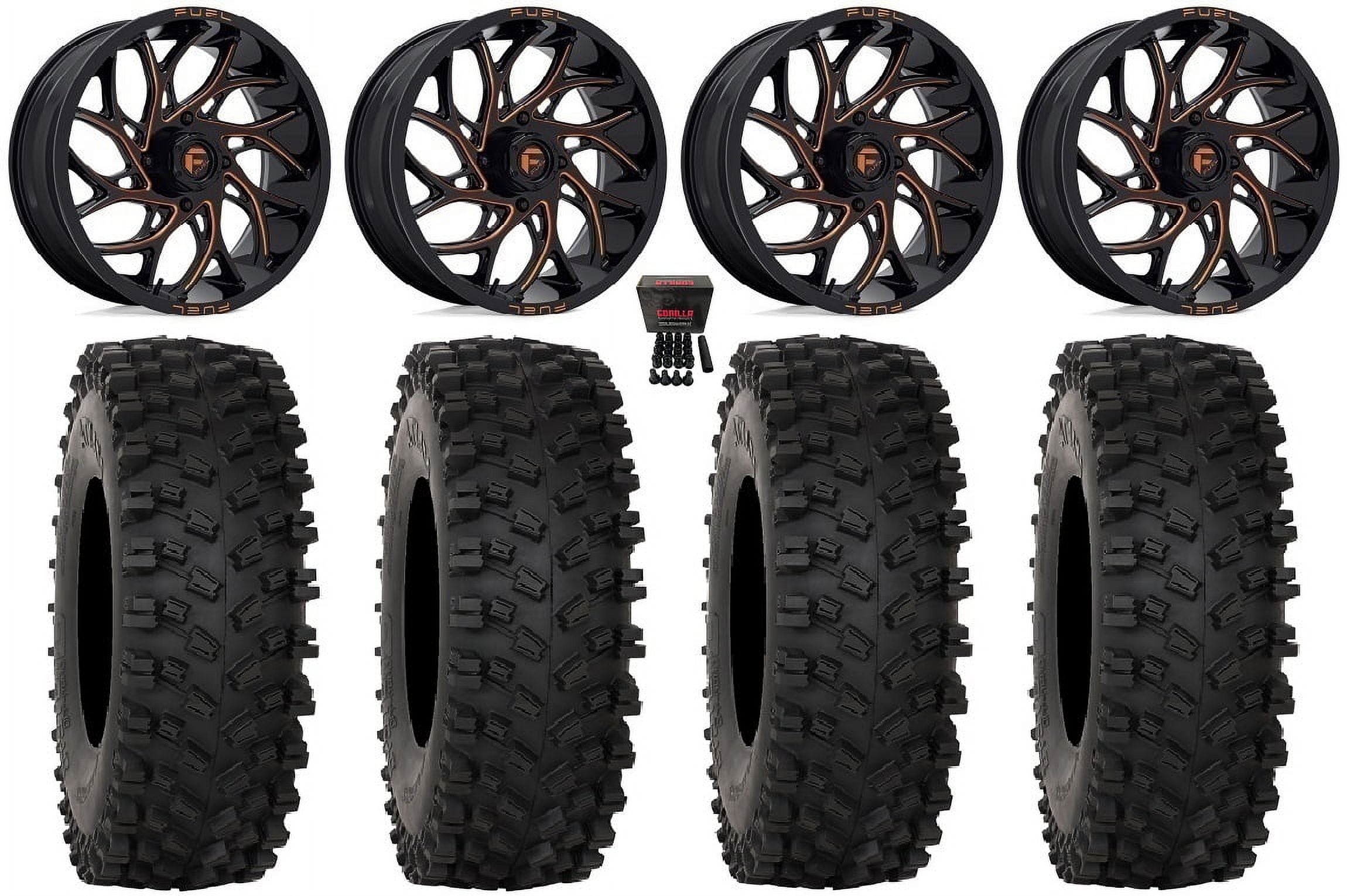 Fuel Runner 18" Wheels Orange 35" ATX470 Tires Can-Am Maverick X3 ...