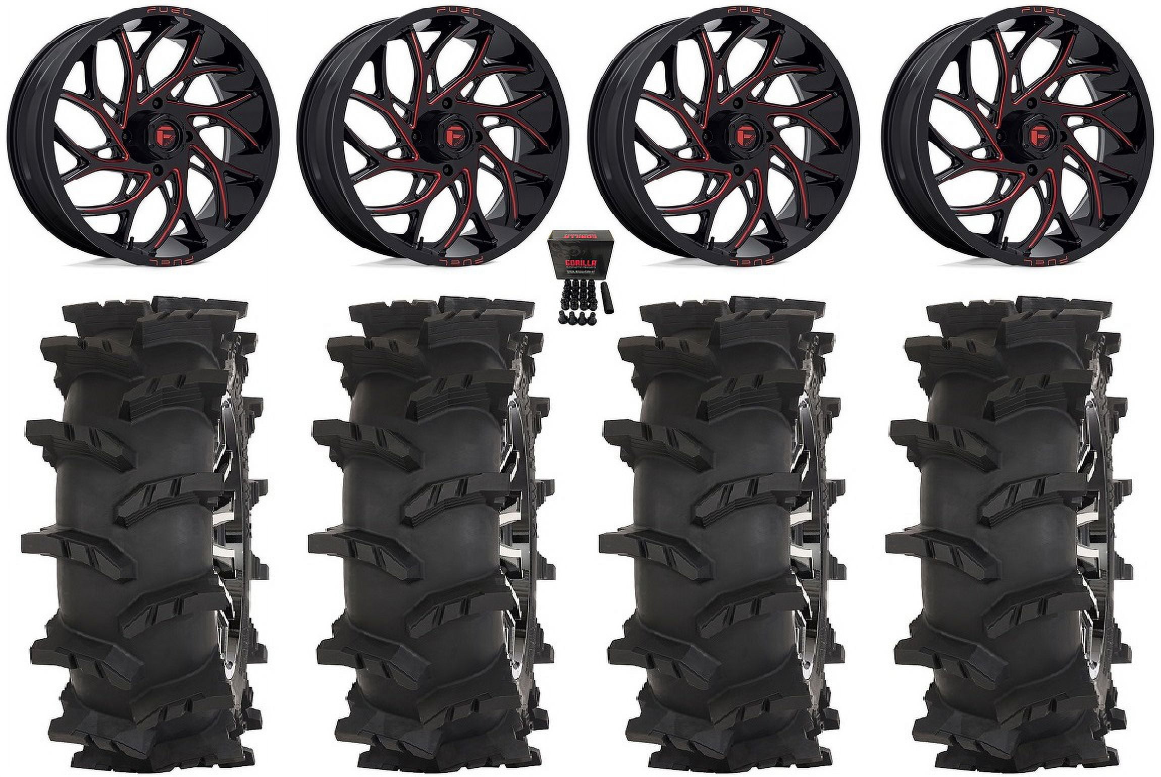 Fuel Runner 18" Wheels Red 33" Outlaw Max Tires Can-Am Maverick X3 ...