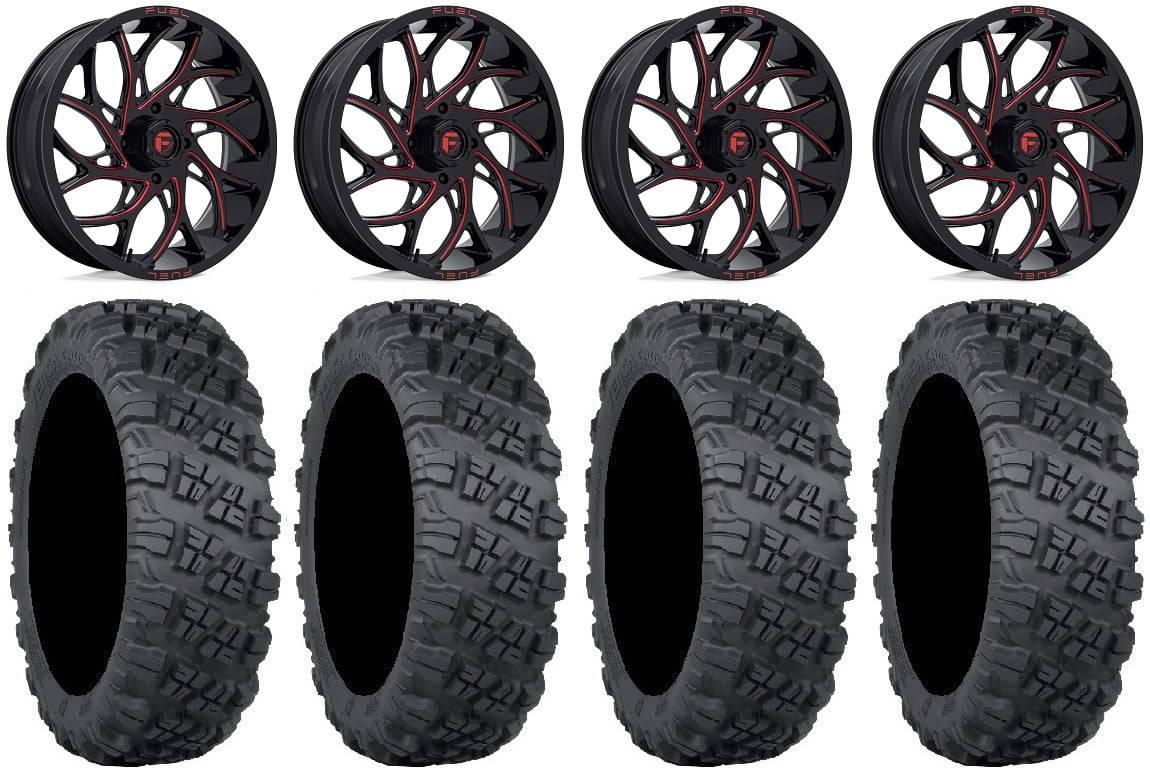 Fuel Runner 18" Wheels Red 33" Versa Cross V3 Tires Can-Am Commander ...
