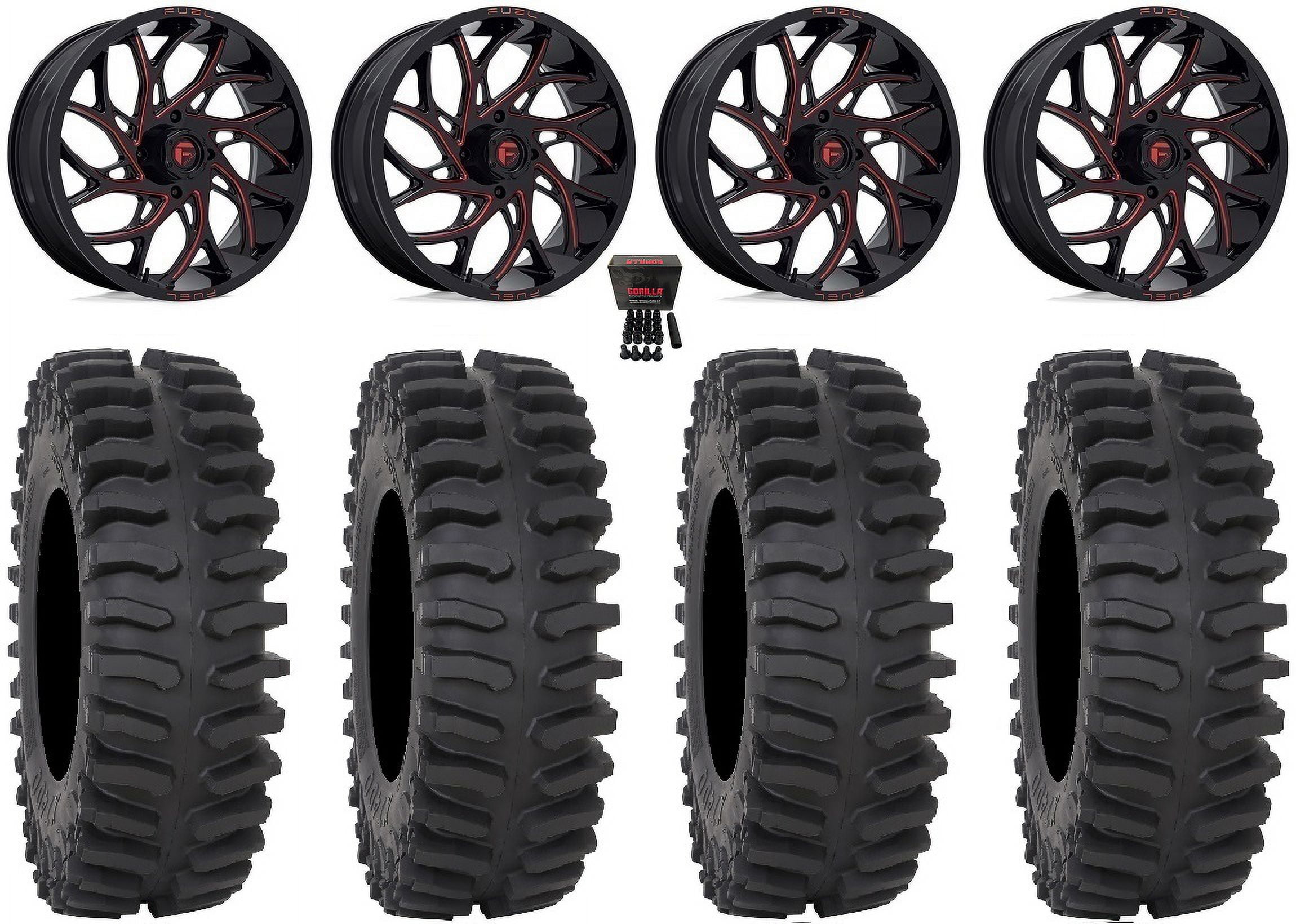 Fuel Runner 18" Wheels Red 37" XT400 Tires Can-Am Maverick X3 / Honda ...