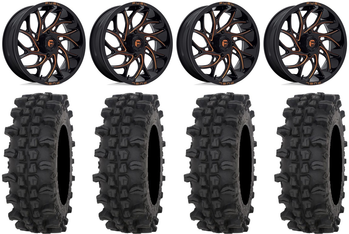 Fuel Runner 20" Wheels Orange 35" ACP Tires Can-Am Maverick X3 / Honda ...